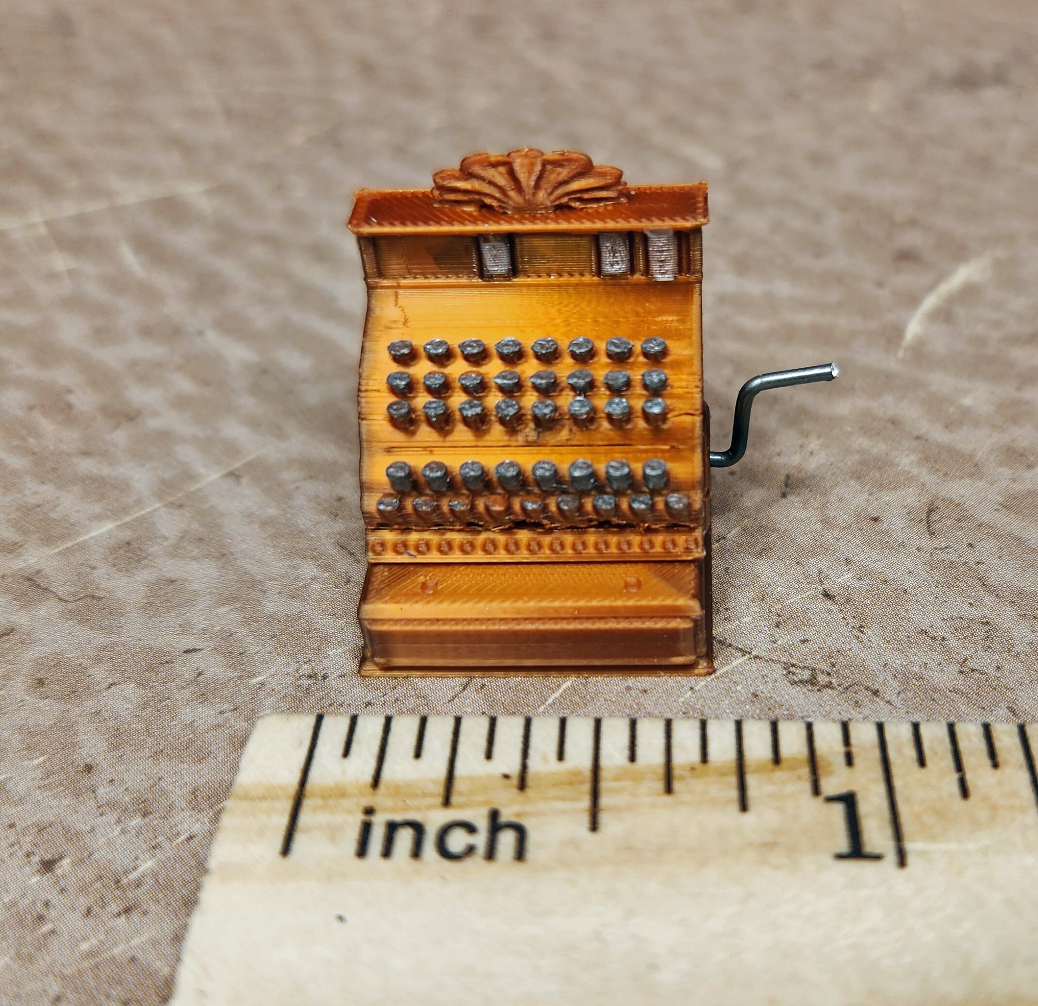 1:24 (half Scale) Antique Looking Cash Register 3d Printed in Copper ...