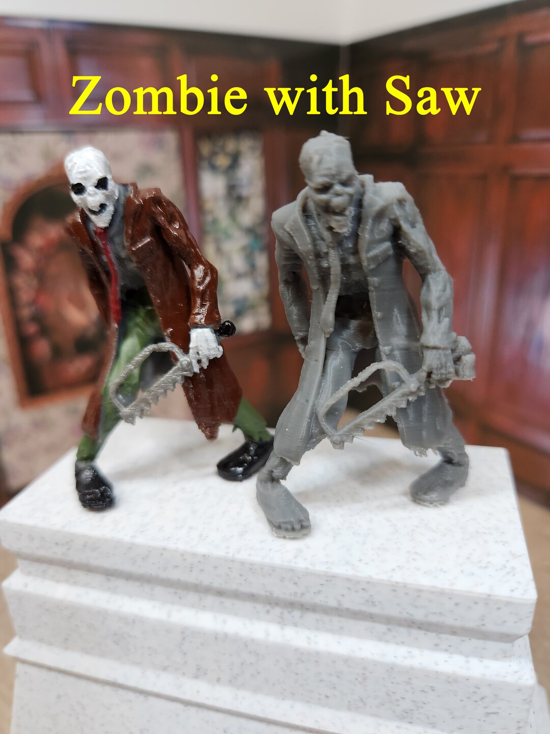 1:24 (half Scale) Zombie With Saw. Part of Halloween Figures Collection ...