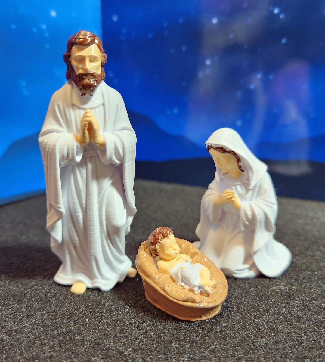 Half Scale Nativity Scene Miniature Doll House, Holiday Decor for ...