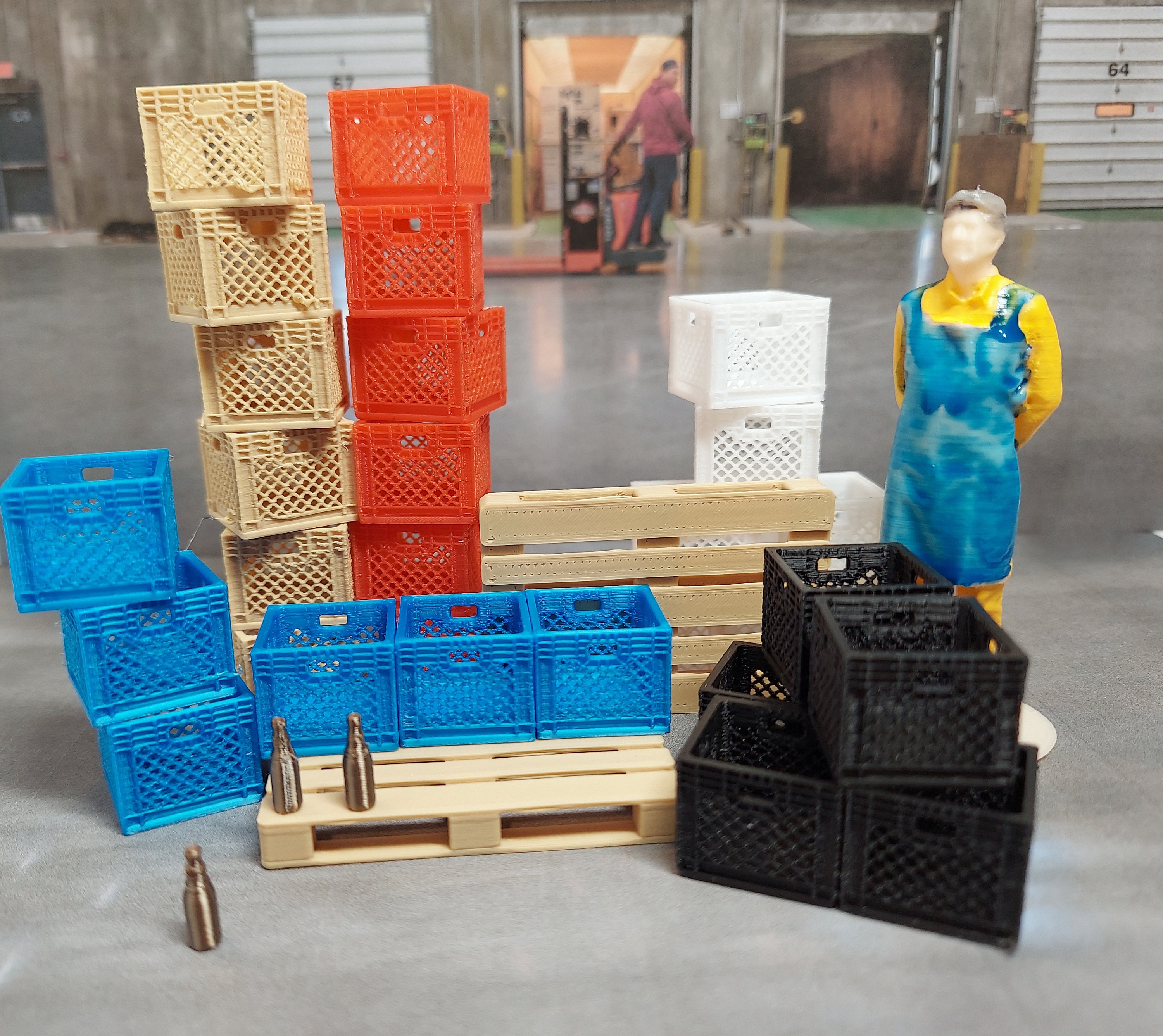 1:24 half Scale Set of 5 Stackable Milk Crates Basket in - Etsy