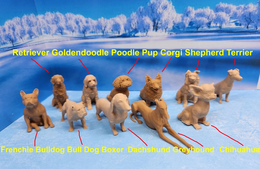 1:24 Scale (half Scale) Dogs 11 Different Breeds, in 3 Colors for ...