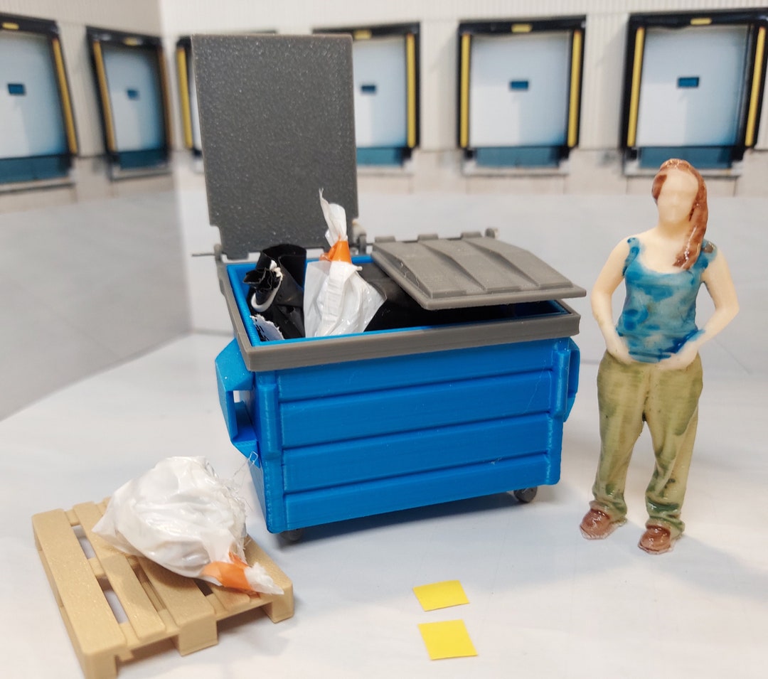 1:24 Scale (half Scale) Dumpster Garbage Bin for Dollhouse or Diorama ...