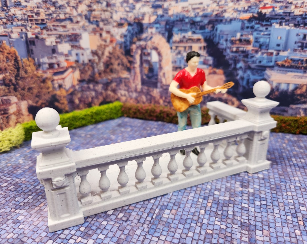 1:24 Scale (half Scale) Balcony in Marble Style PLA Greek Style. With ...