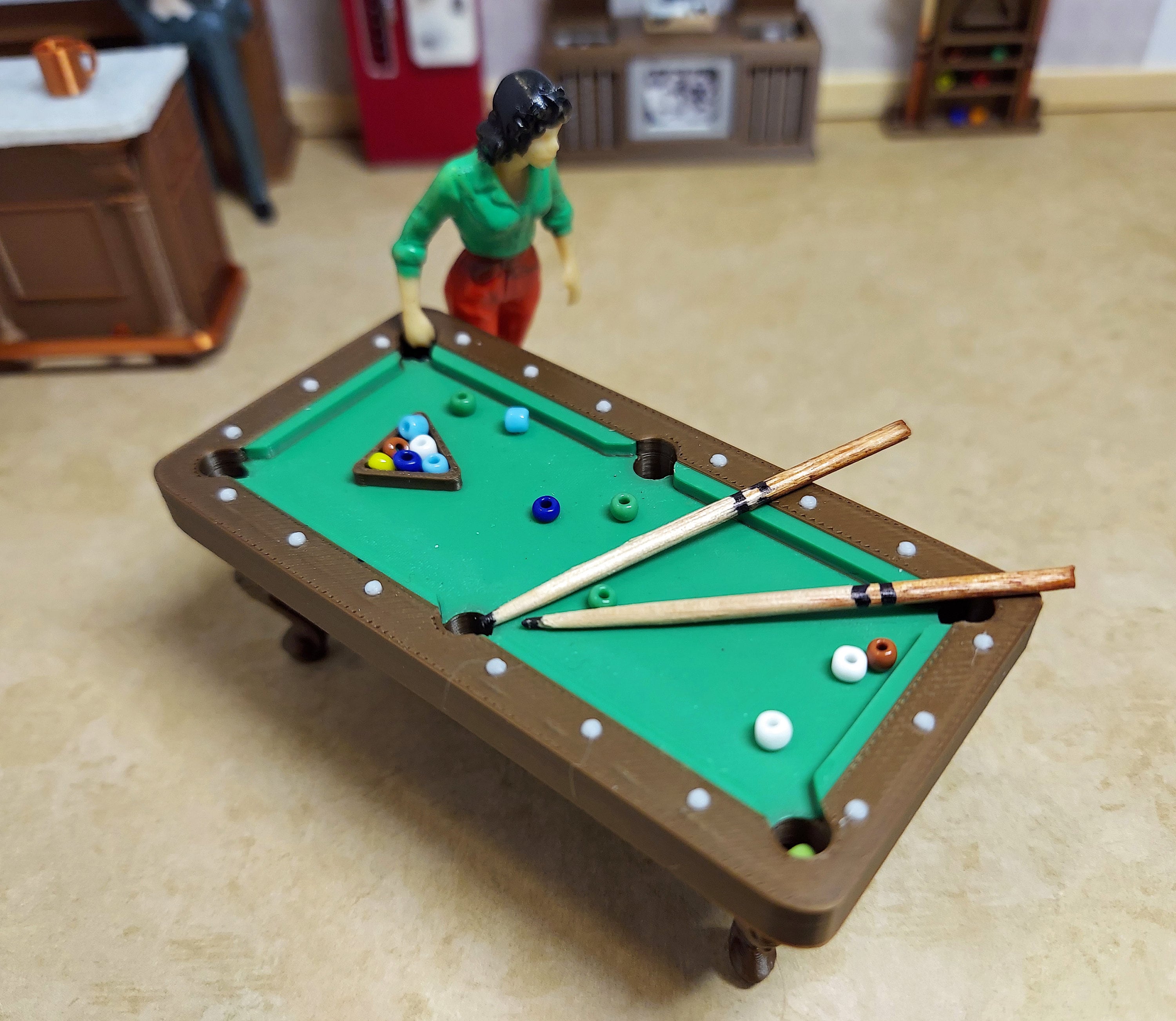 1:24 Scale half Scale 3D Printed in 3 Colors Pool Table - Etsy