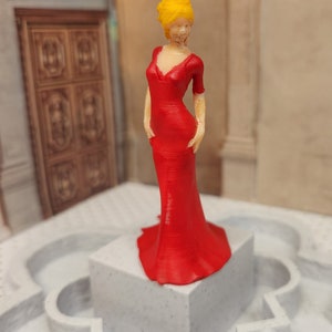 1:24 Scale (half Scale) Lady in Red Figure, Doll, Formal Dress. for ...