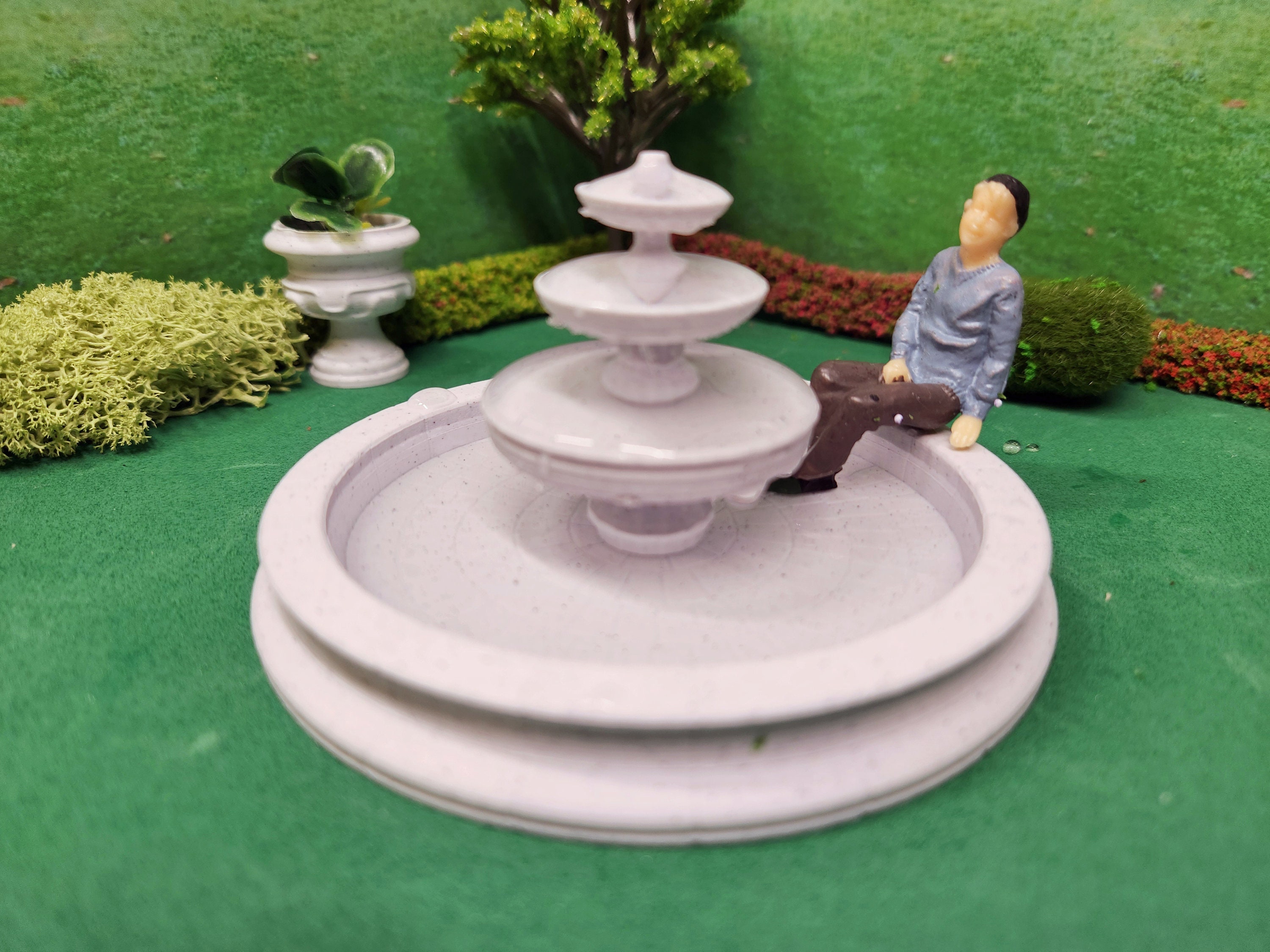 1:24 Scale (half Scale) 3 Teir Fountain 3D Printed in Marble Color for ...