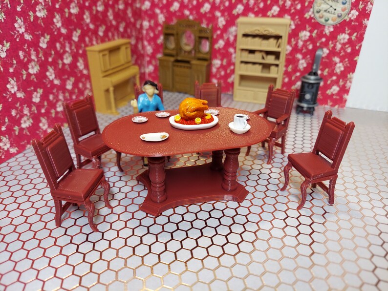 1:24 Scale half Scale 3D Printed Table and Chairs for - Etsy
