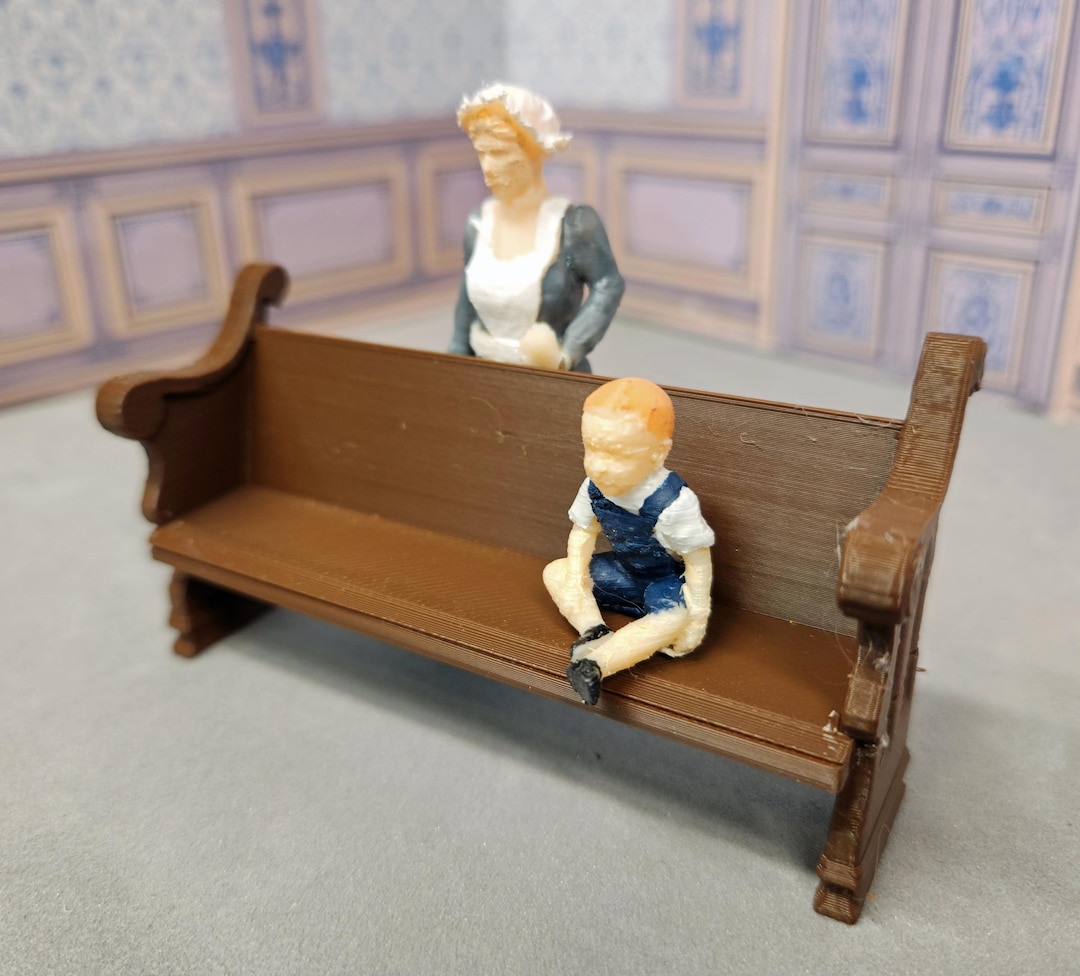 1:24 Scale (half Scale) Bench, Pew in Chocolate Brown for a Dollhouse ...