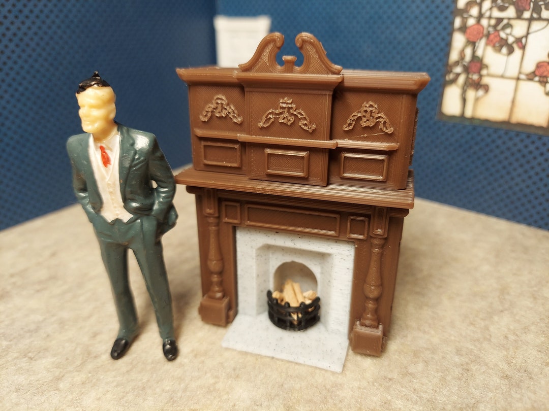 1:24 Scale (half Scale) Fancy Fireplace. Available in Three Colors as a ...