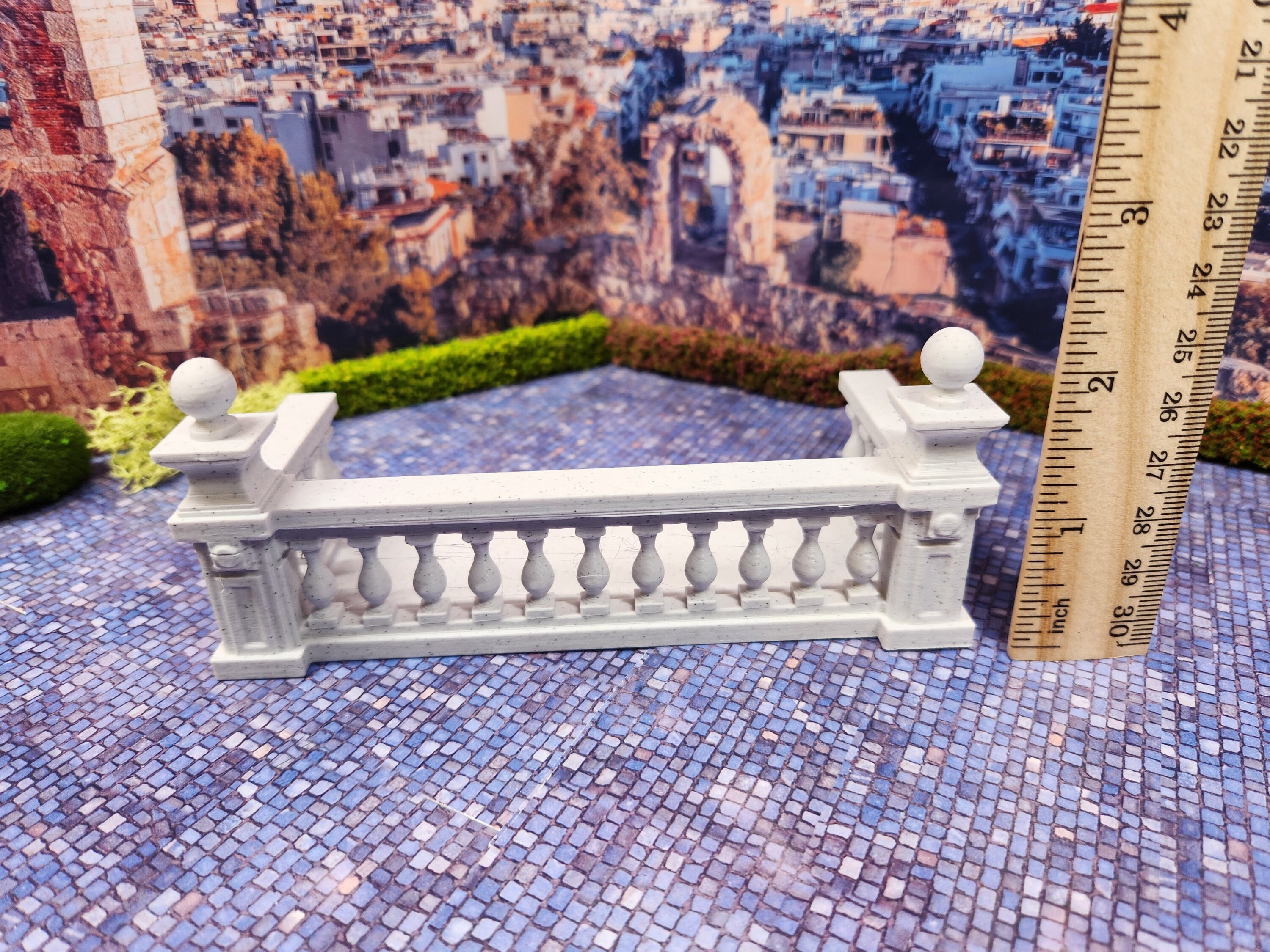 1:24 Scale (half Scale) Balcony in Marble Style PLA Greek Style. With ...