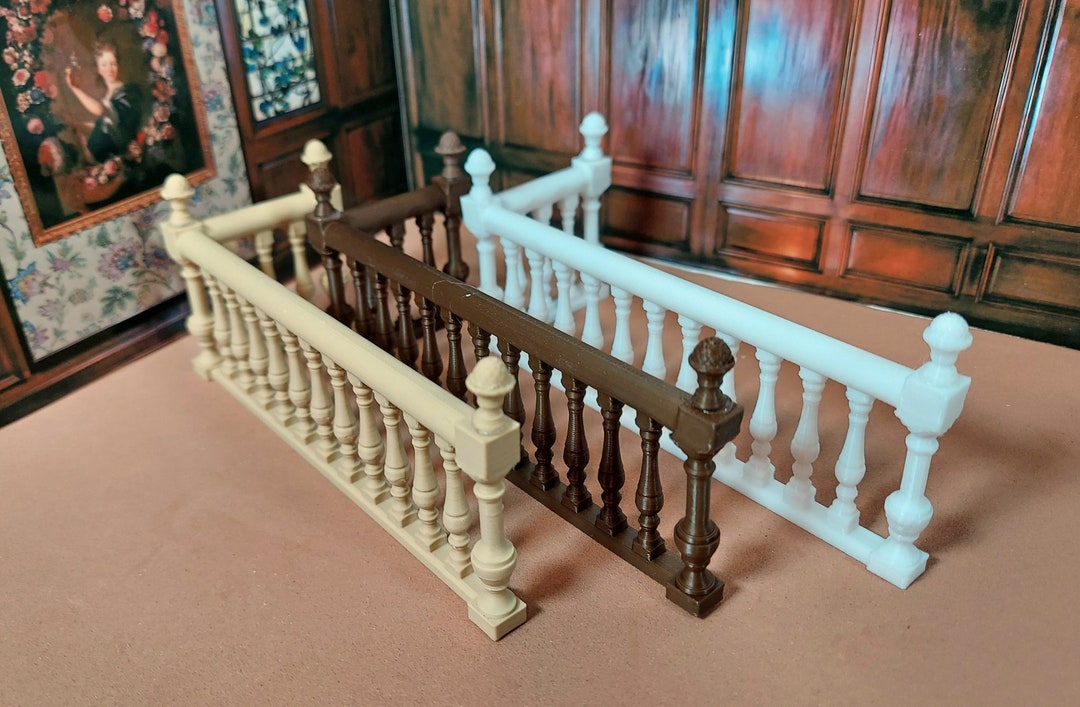 1:24 Scale (half Scale) Dollhouse Stair Railing for Second Floor. - Etsy