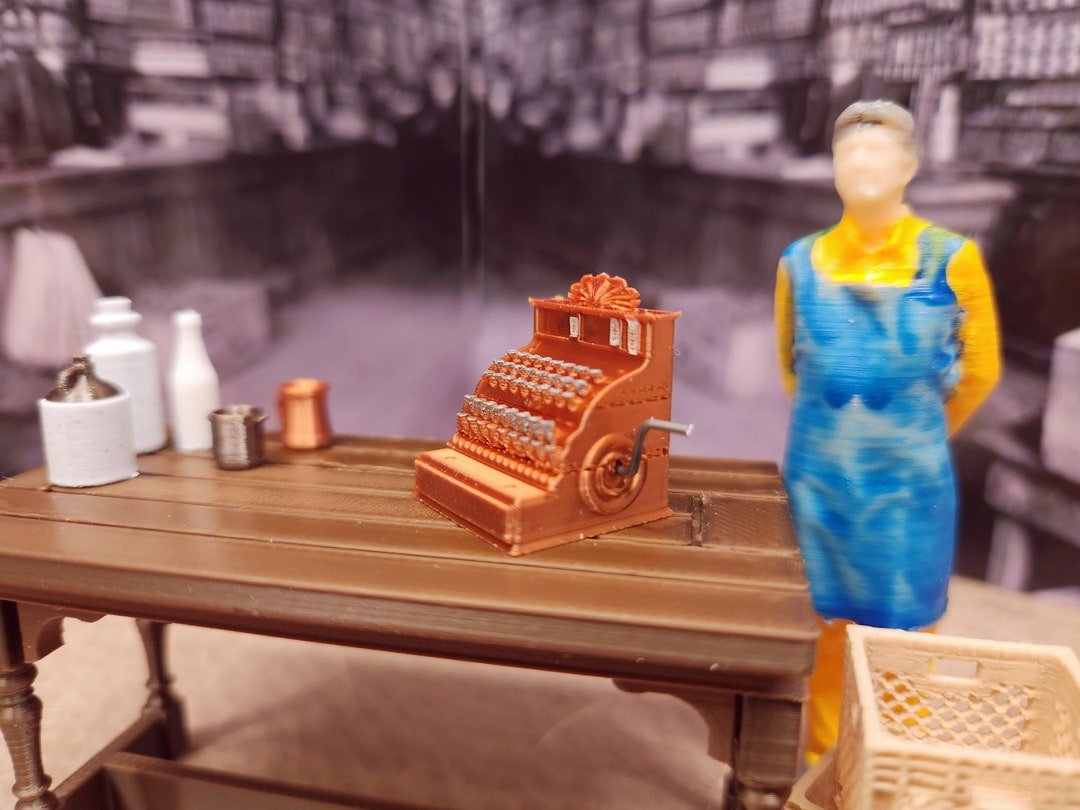 1:24 (half Scale) Antique Looking Cash Register 3d Printed in Copper ...
