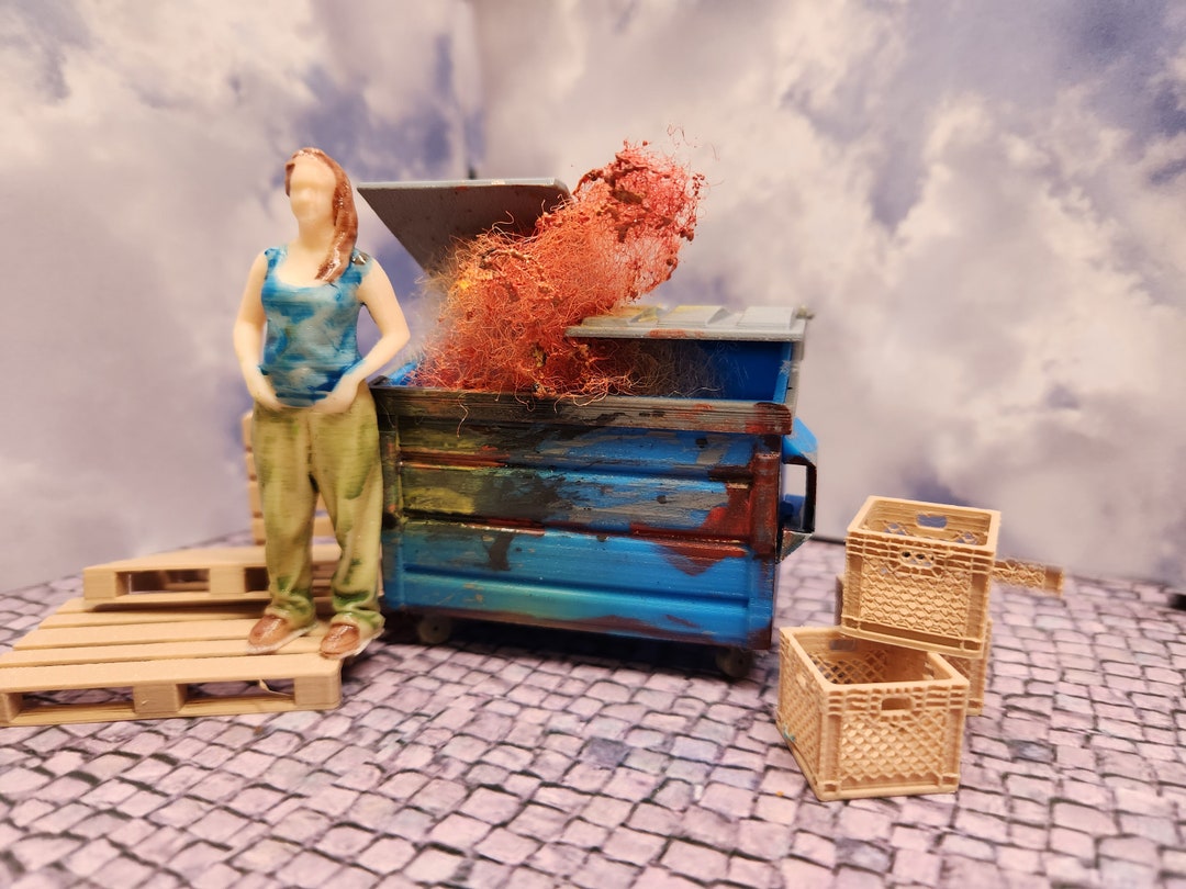 1:24 Scale (half Scale) Mini DUMPSTER FIRE!!!! for Dollhouse or Diorama ...