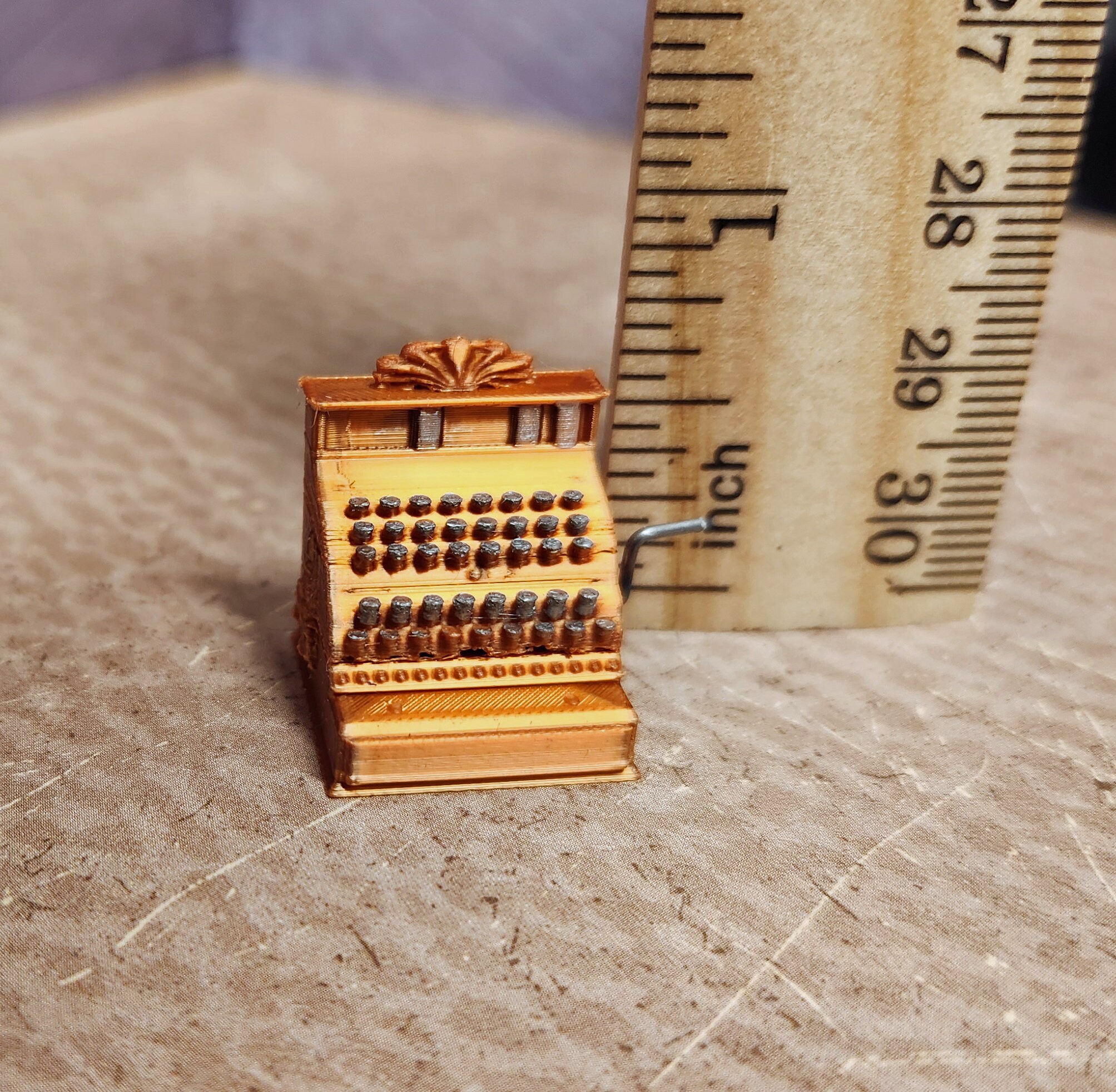 1:24 (half Scale) Antique Looking Cash Register 3d Printed in Copper ...