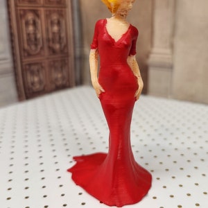1:24 Scale (half Scale) Lady in Red Figure, Doll, Formal Dress. for ...