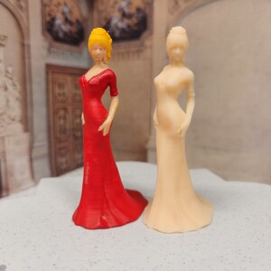 1:24 Scale (half Scale) Lady in Red Figure, Doll, Formal Dress. for ...