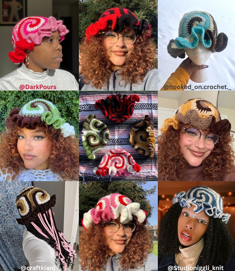 Swirl Ruffle Hat Crochet Pattern - Etsy