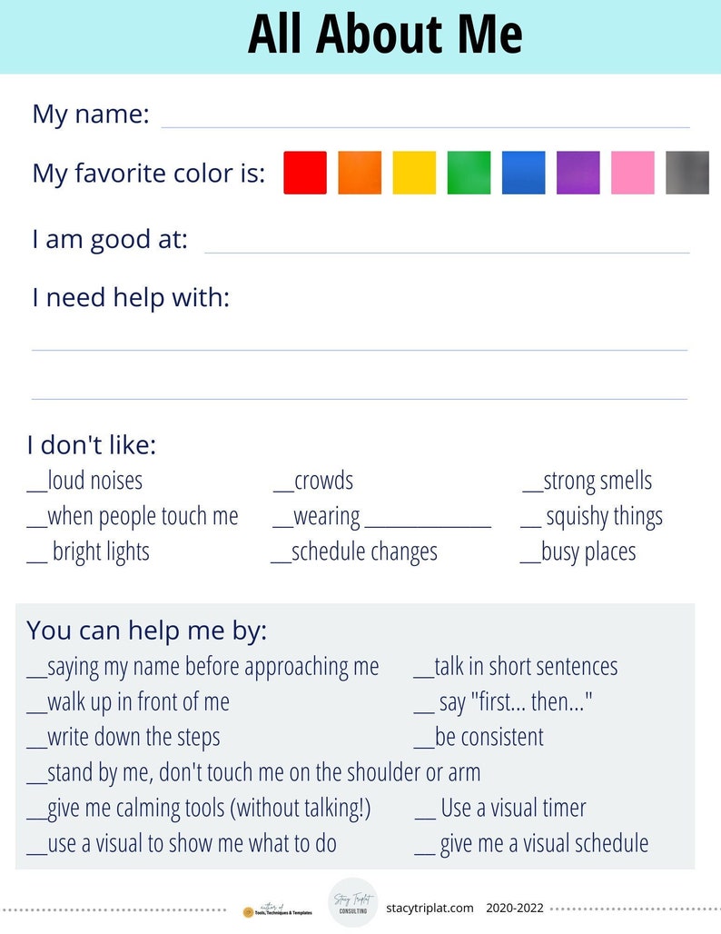 All About Me Intro - Etsy