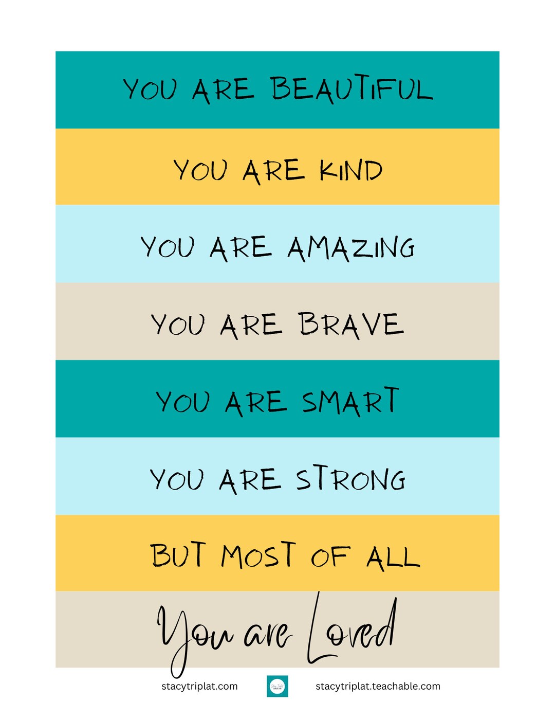 YOU ARE Affirmations Digital Poster - Etsy