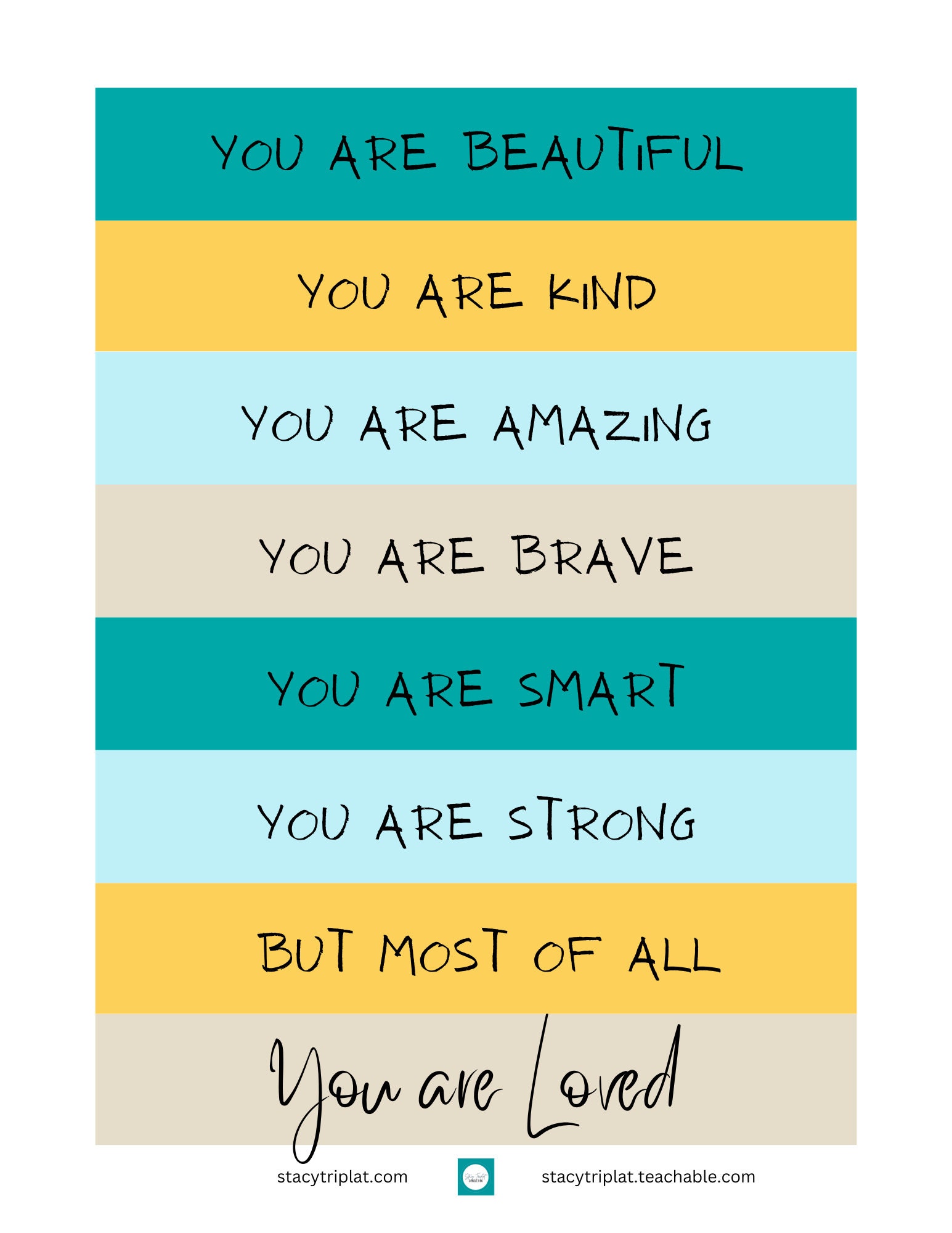 YOU ARE Affirmations Digital Poster - Etsy