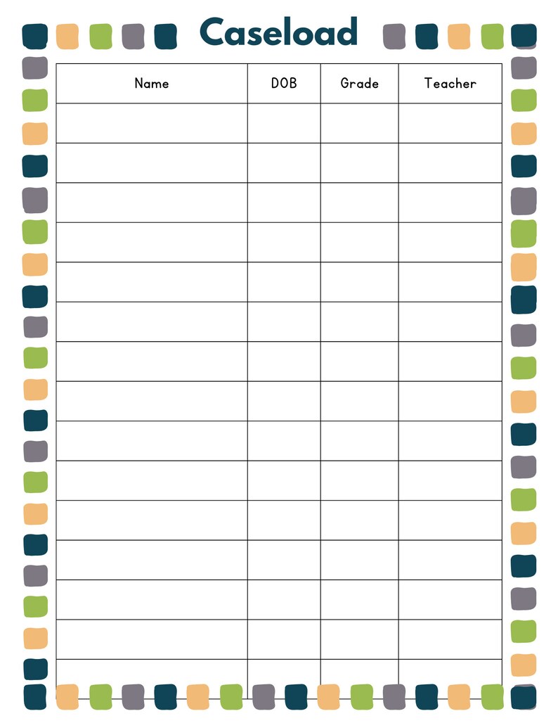 SLP Planner and Caseload Forms - Etsy