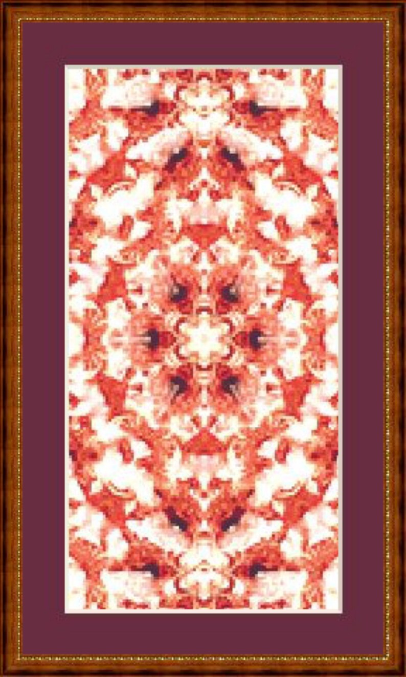 Cross Stitch Pattern Fractal in Flames, Cross Stitch Embroidery Pattern ...