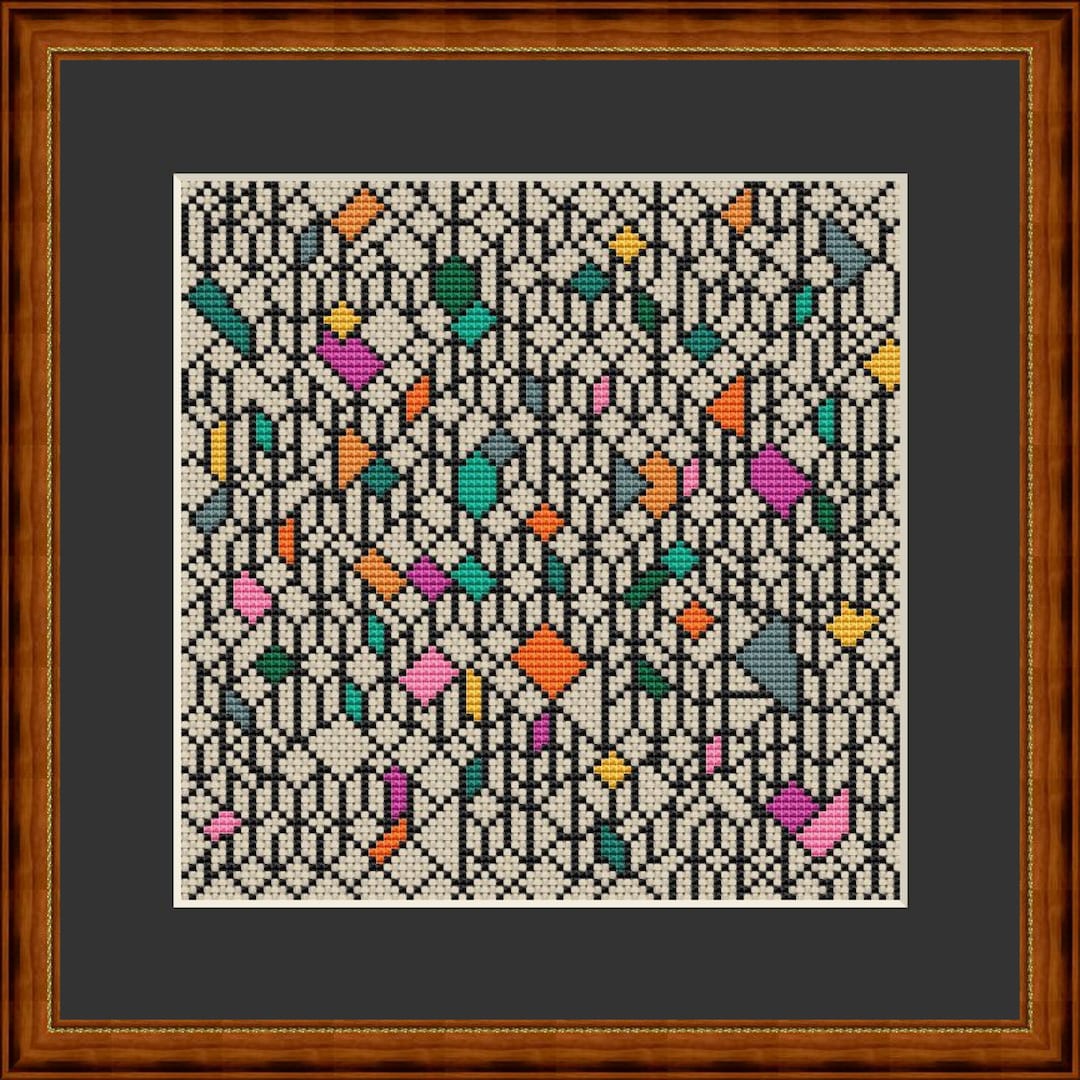Geometric Shapes, Cross Stitch Embroidery Pattern PDF File, Modern ...