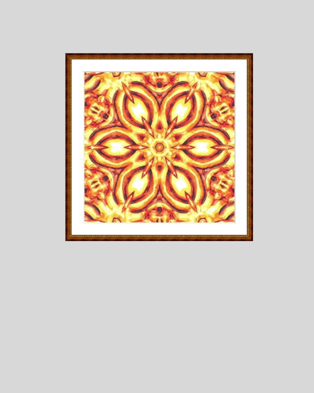 Cross Stitch Pattern Fractal, Amber Flower in Cross Stitch, Cross ...