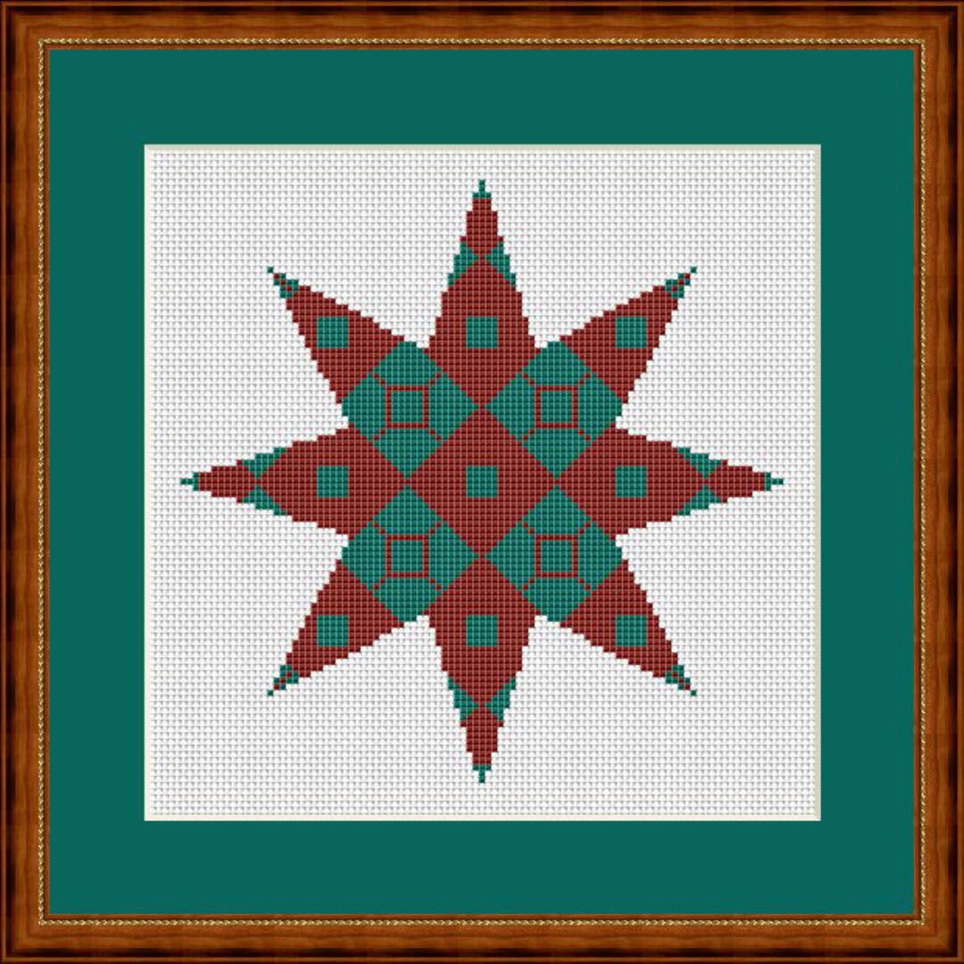 Cross Stitch Pattern Star Geometric Shape No. 1, Christmas Star, Cross ...