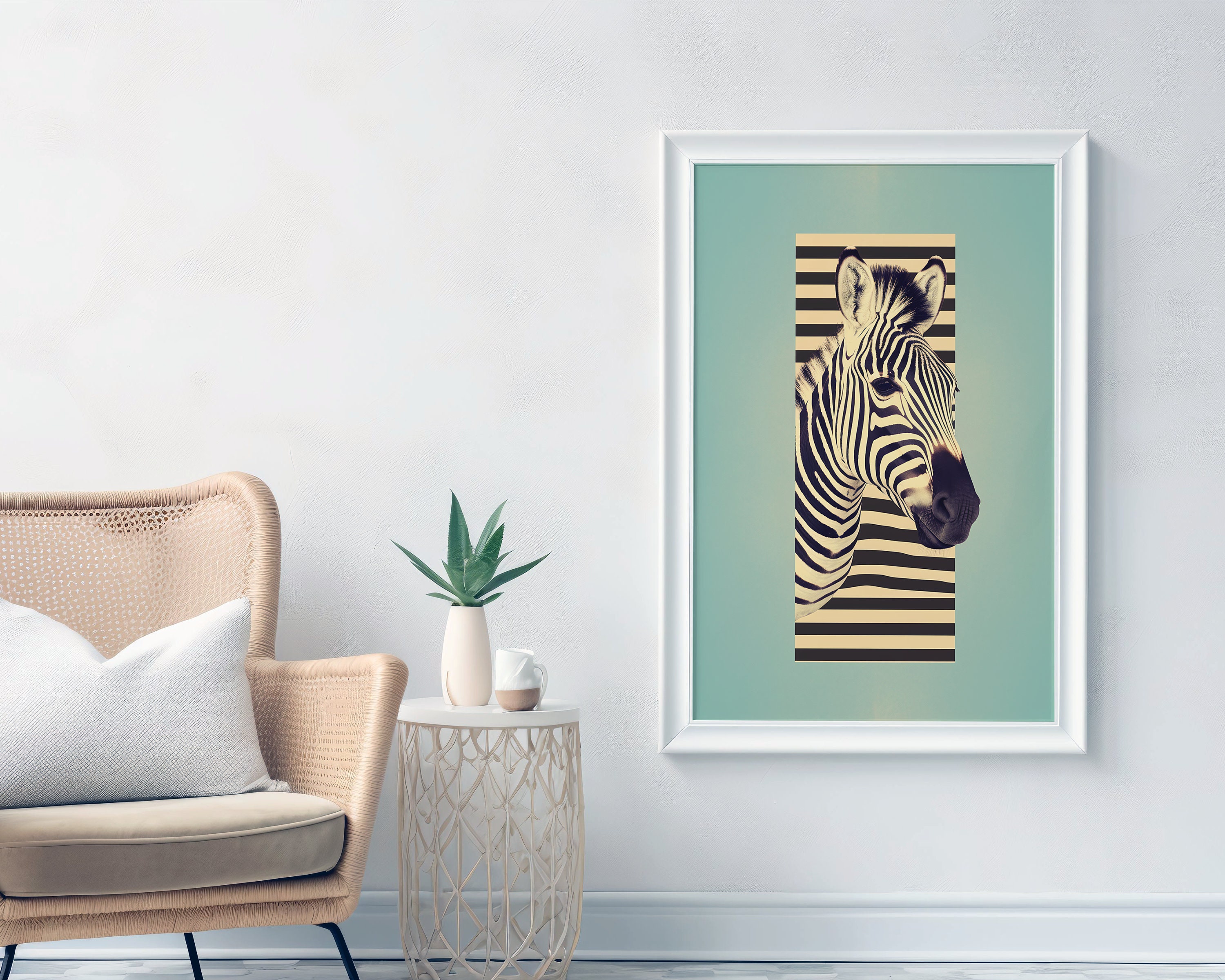 Stylized Zebra Wall Art - Instant Digital Download - Printable Zebra ...