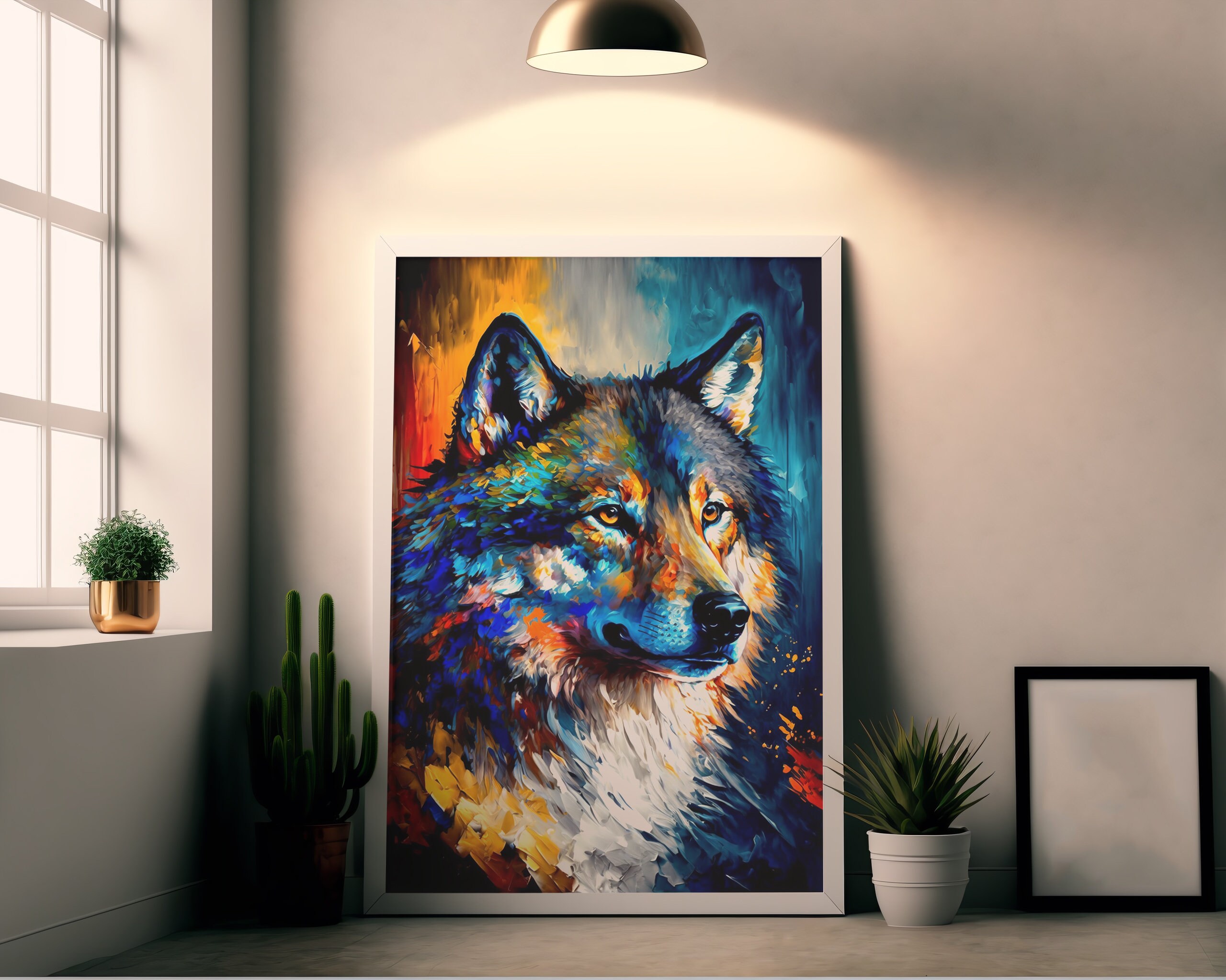 Wild Wolf Digital Download, Wolf Painting Print 2X3, 3X4, 4X5, 11X14 ...