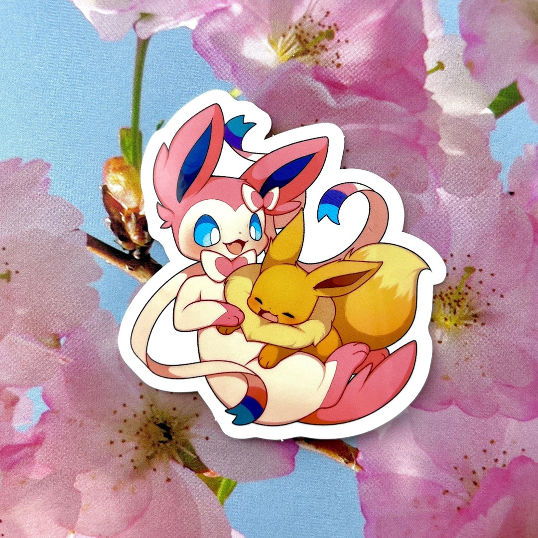 Sylveon and Eevee Sticker Cute Kawaii 3 Inch Waterproof Decal Pokemon ...