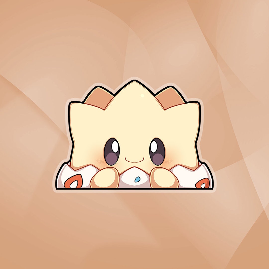 Togepi Peeker Sticker 5, Kawaii Baby Pokemon Sticker, Cute Waterproof Car Decal, Decorate ...