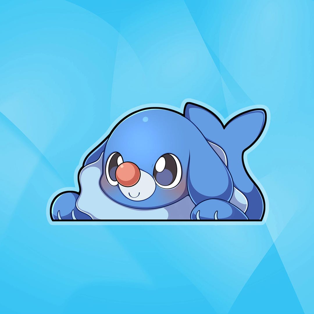 Popplio Peeker Sticker 5in Cute Starter Pokemon Sticker and Car Decal ...