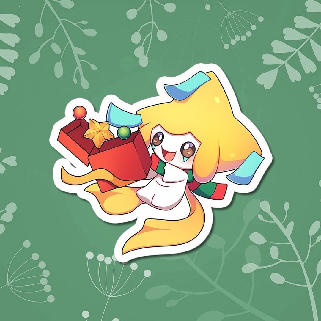 Jirachi Present Sticker Cute Kawaii Christmas Waterproof Decal Pokemon ...