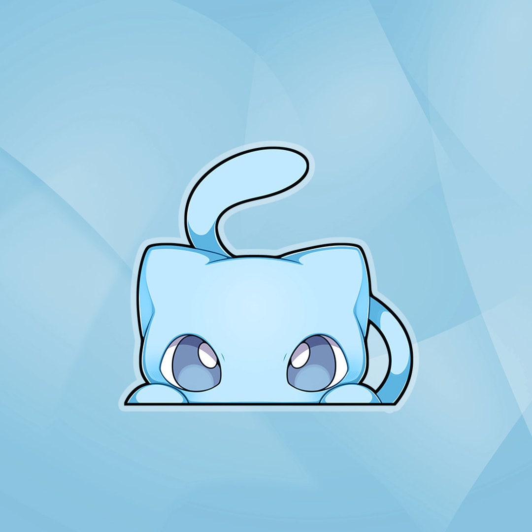 Shiny Mew Peeker Sticker 5, Kawaii Kanto Pokemon Sticker, Cute ...