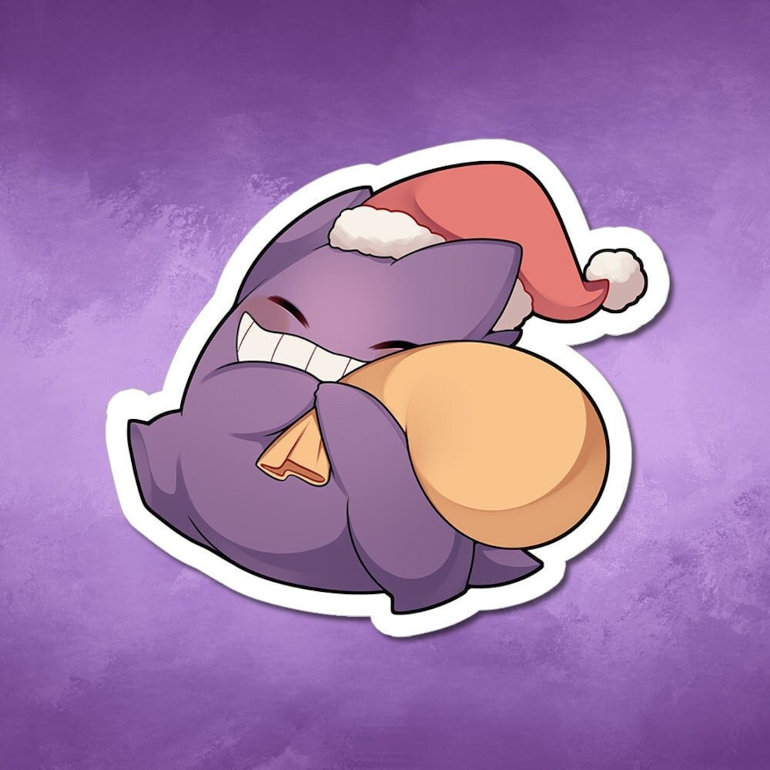 Gengar Nightmare Before Christmas Santa Hat Sticker Cute Kawaii 3 Inch ...