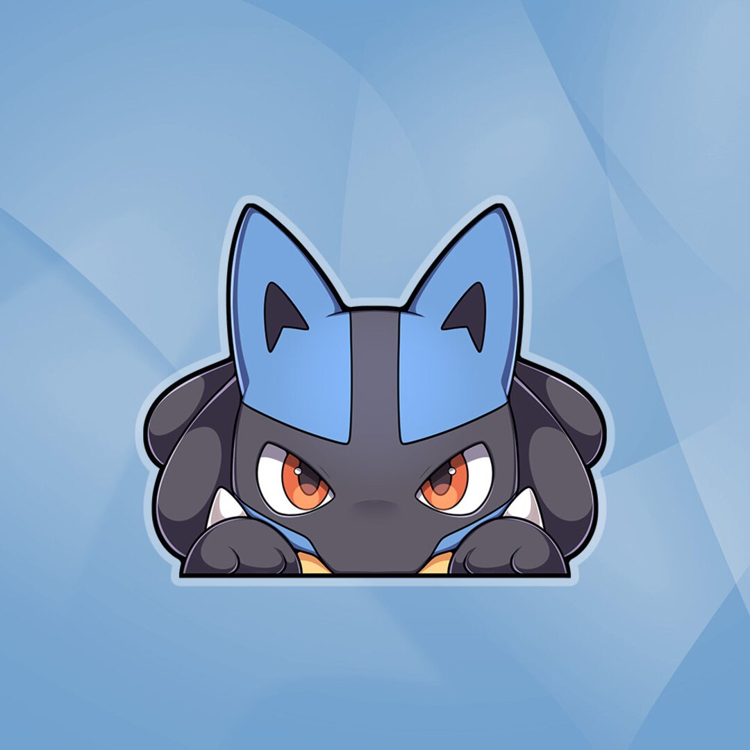 Lucario Peeker Sticker 5, Kawaii Sinnoh Pokemon Sticker, Cute ...