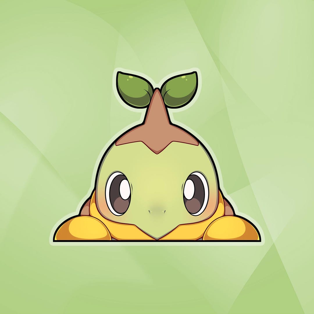 Turtwig Peeker Sticker 5in Cute Starter Pokemon Sticker and Car Decal ...