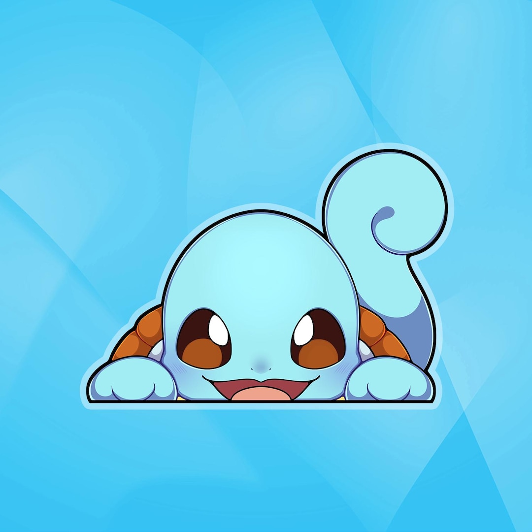 Squirtle Peeker Sticker 5in Cute Starter Pokemon Sticker and Car Decal ...