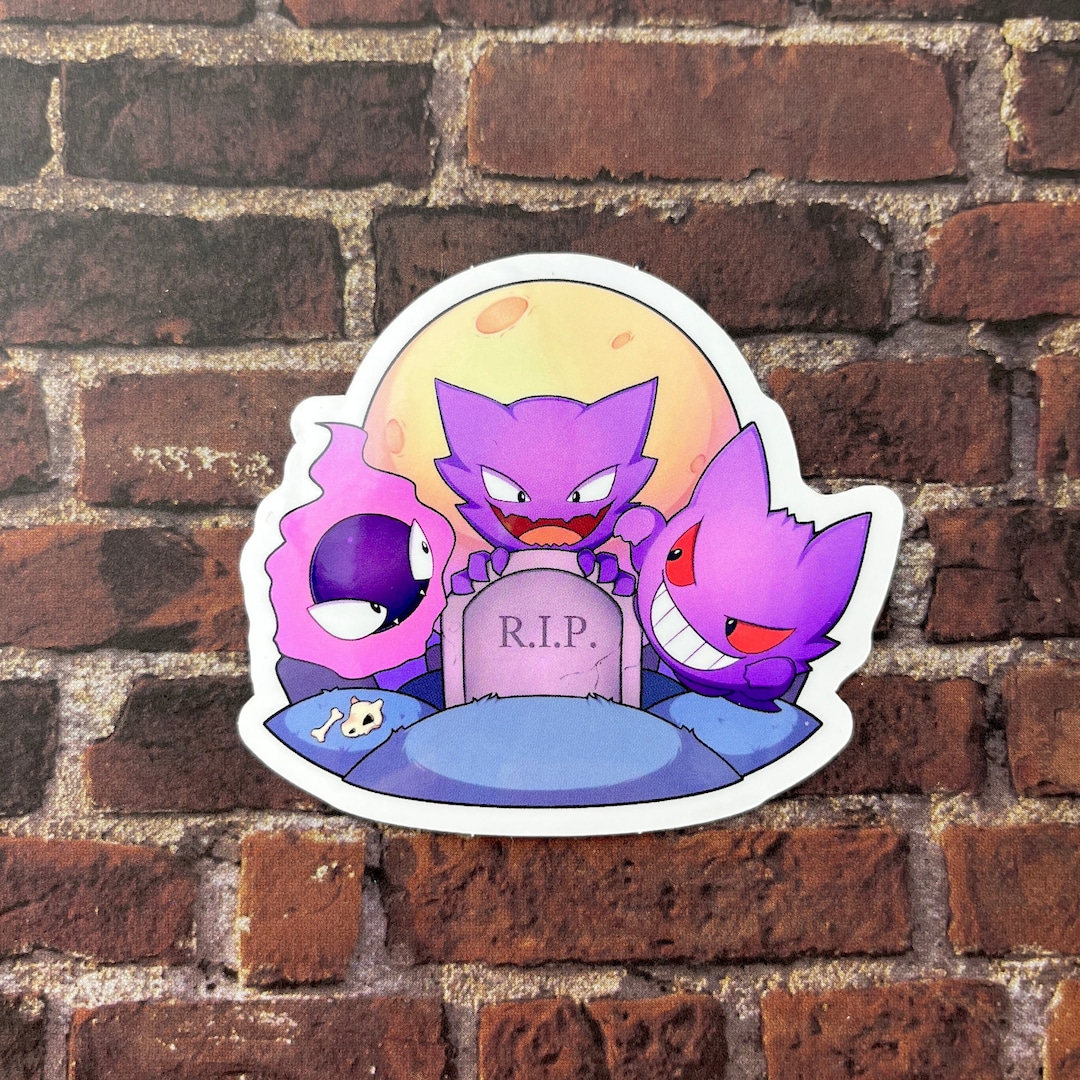 Gengar, Haunter, and Gastly Vinyl Sticker Cute Spooky 3 Inch Waterproof ...