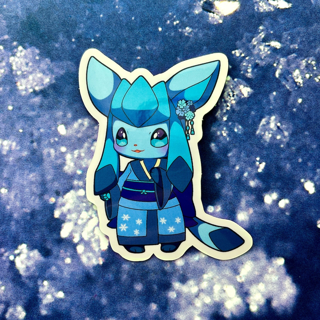 Glaceon Kimono Vinyl Sticker Cute Kawaii Eeveelution 3 Inch Waterproof ...
