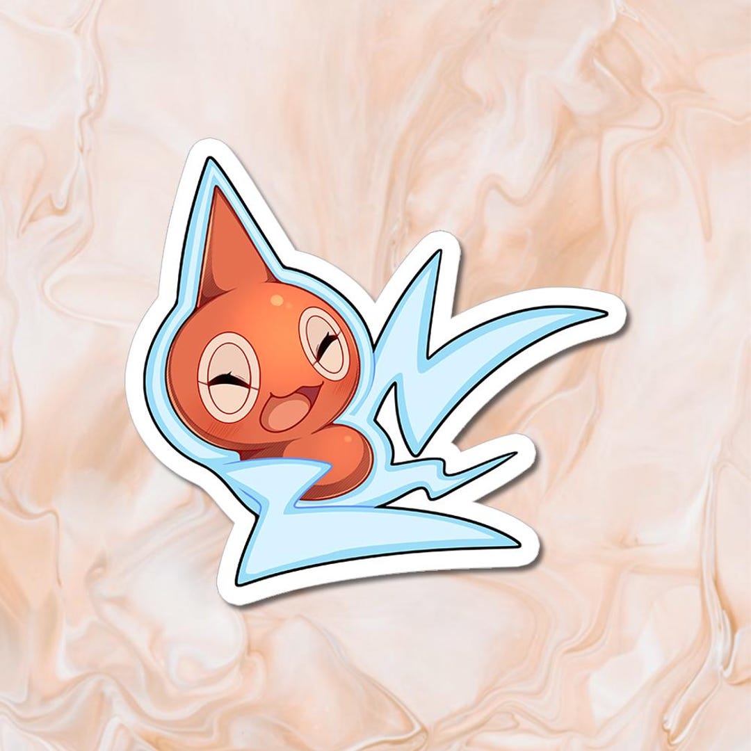 Rotom Sticker Cute Kawaii 3 Inch Waterproof Pokemon Sticker Decorate ...