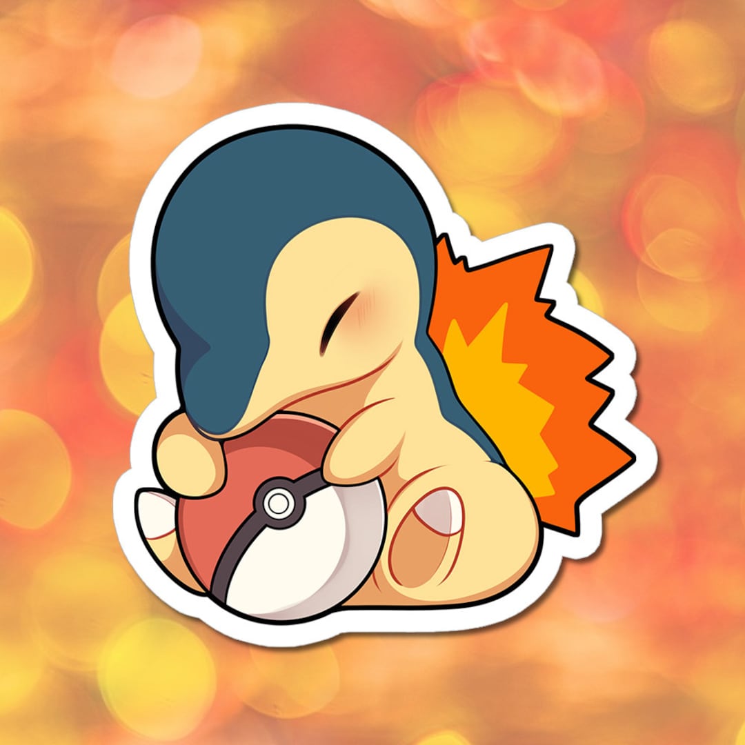 Cyndaquil With Pokeball Sticker Cute Kawaii 3 Inch Waterproof Vinyl ...