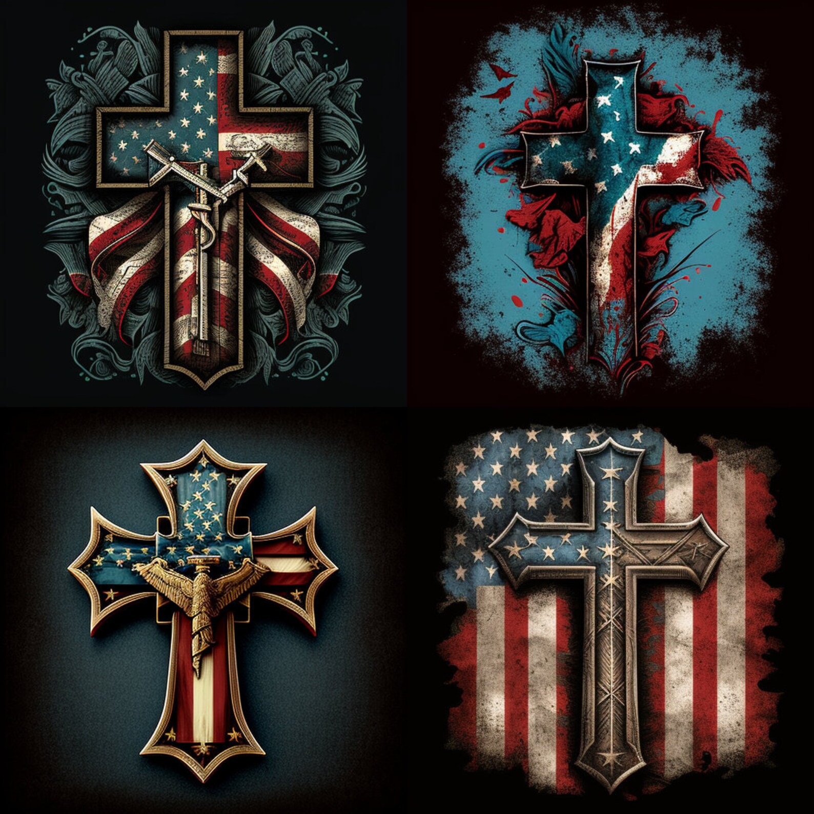 Patriotic Cross Digital Download Bundle 55+ PNG Files - Etsy