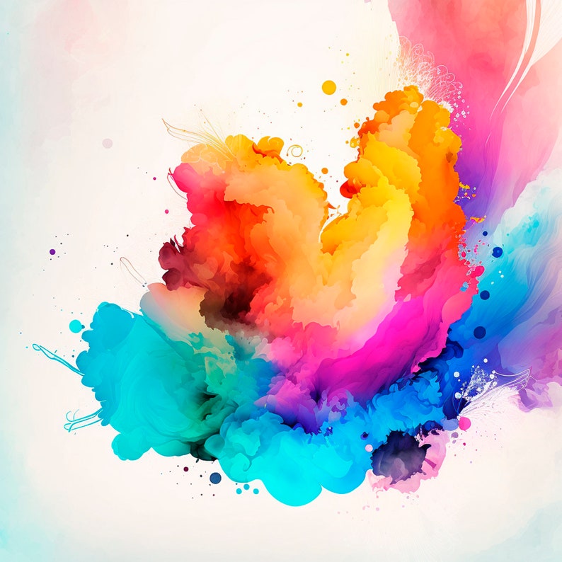Vibrant Watercolor Background Bundle Download PNG - Etsy