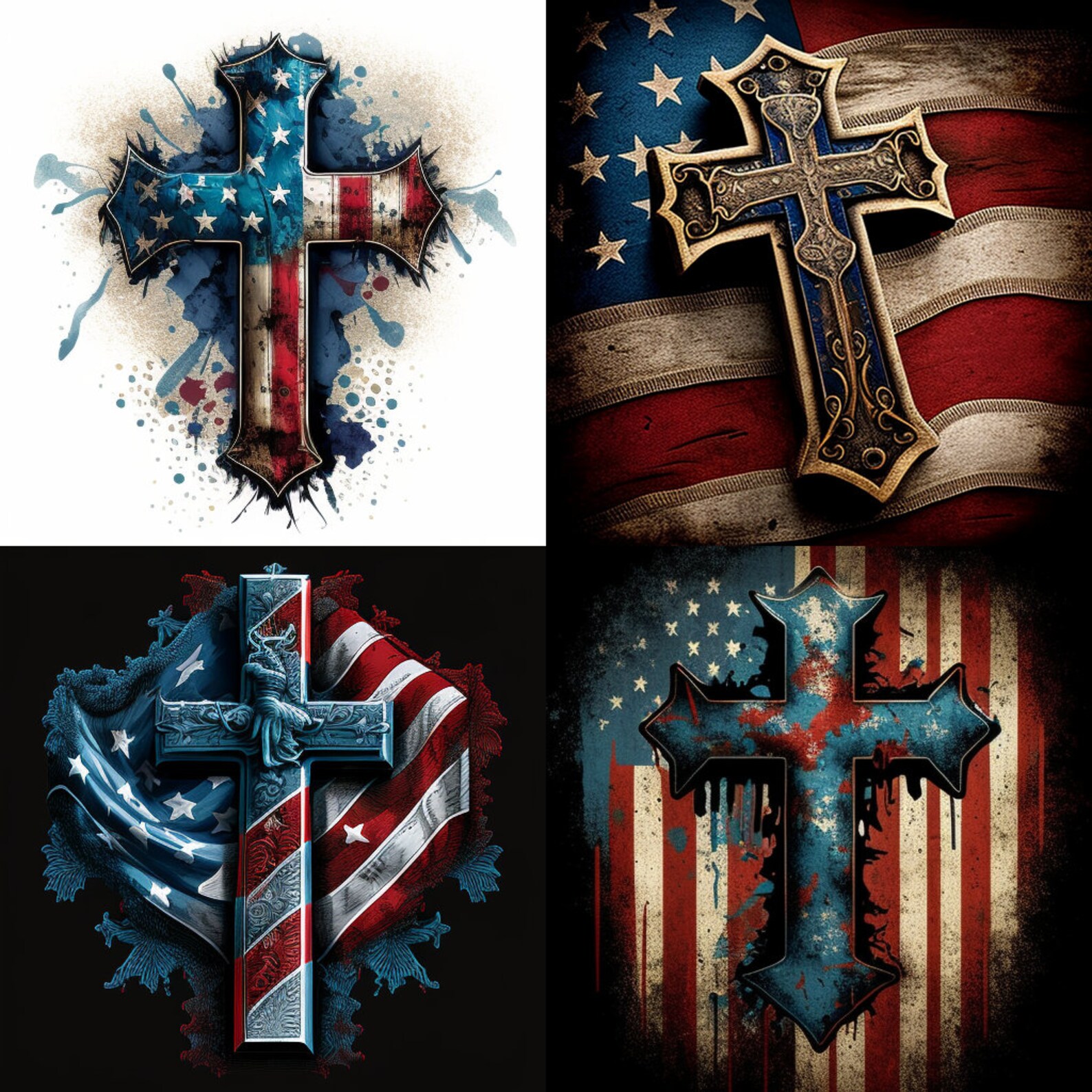 Patriotic Cross Digital Download Bundle 55+ PNG Files - Etsy