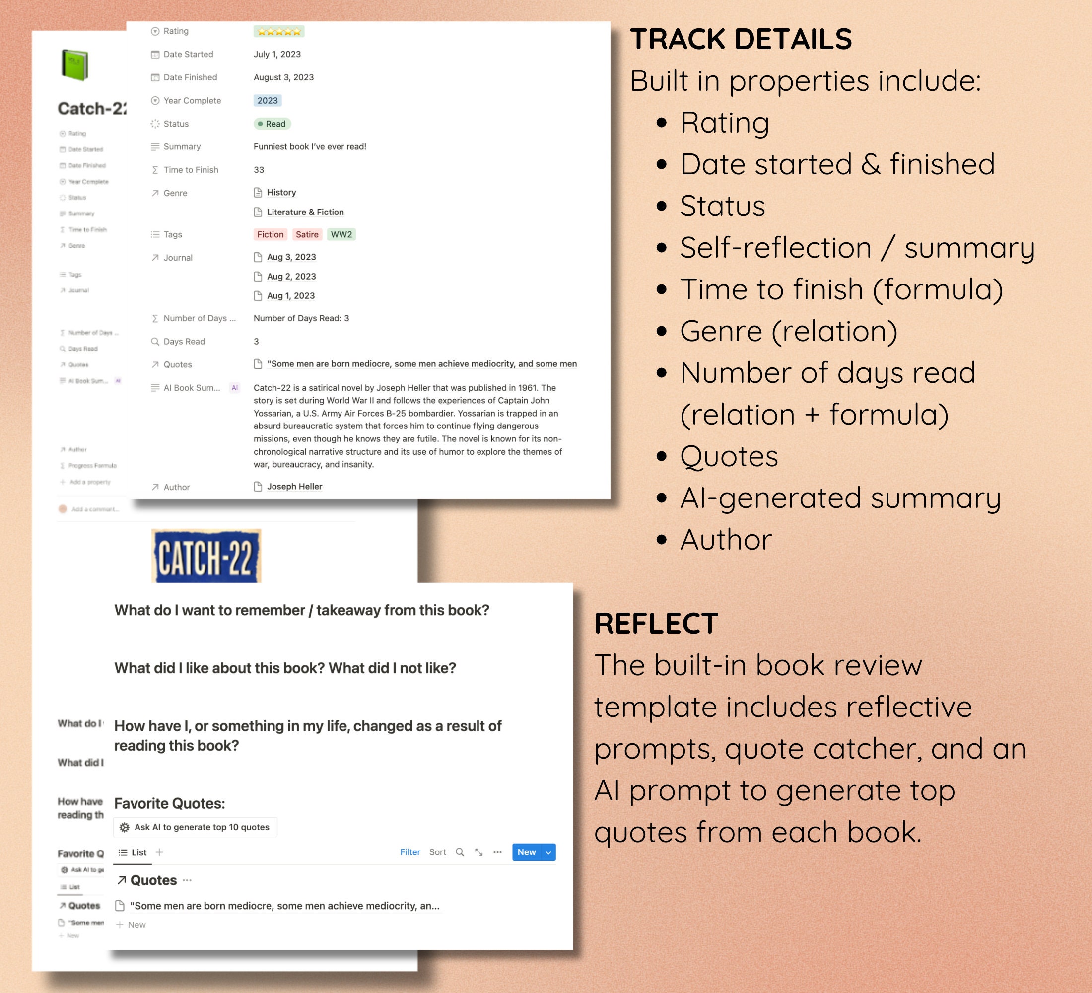 Reading Log Notion Template | Simple Notion Template | Digital Reading Log | Digital Library ...