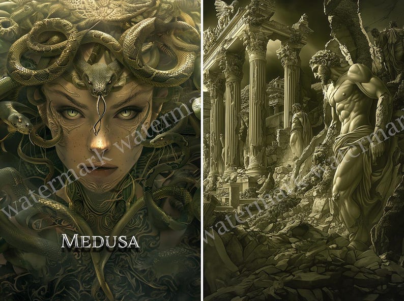 Medusa Phone Wallpaper Set Digital Download - Etsy