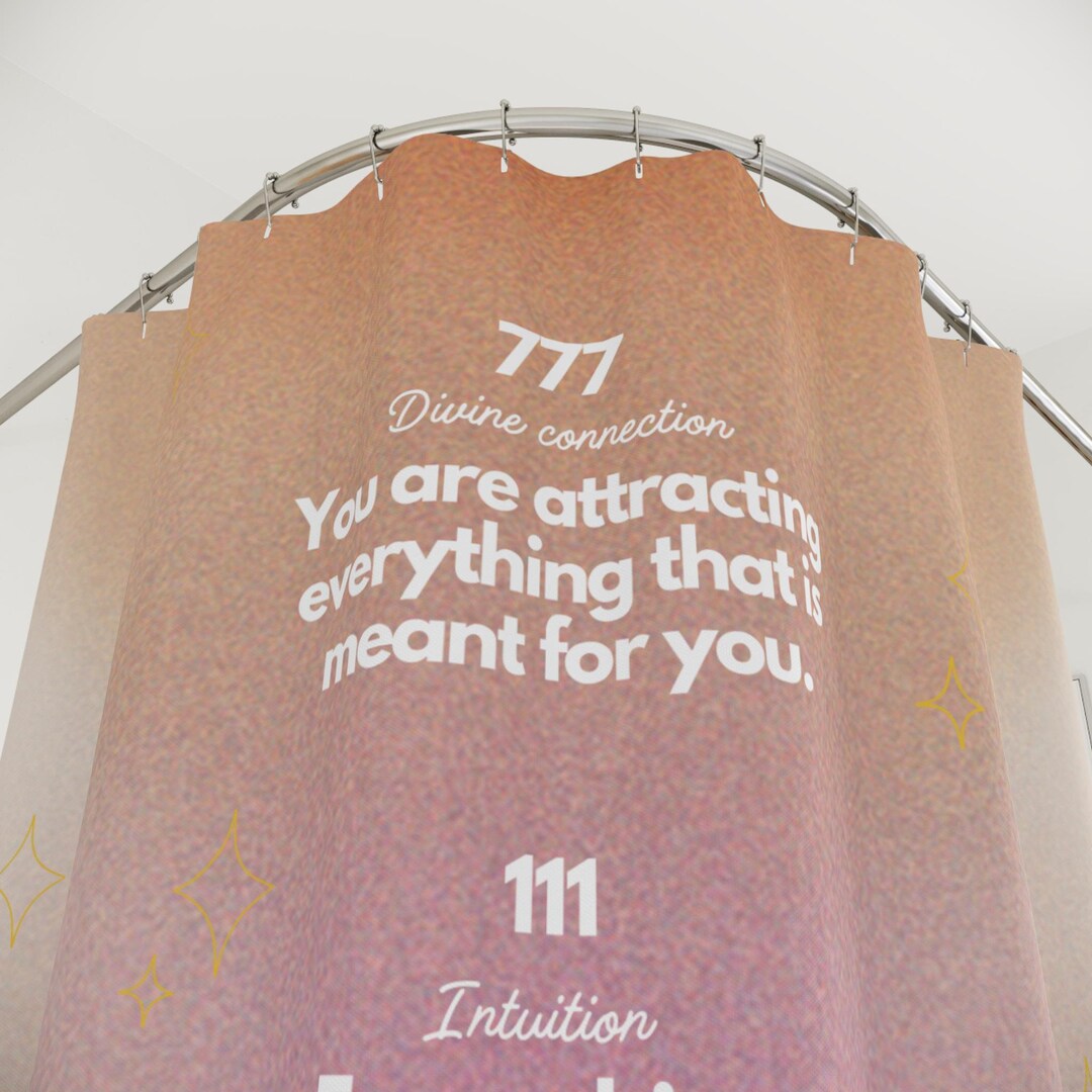 Aura Angel Numbers Shower Curtains, Aesthetic Minimalist Bathroom Decor ...